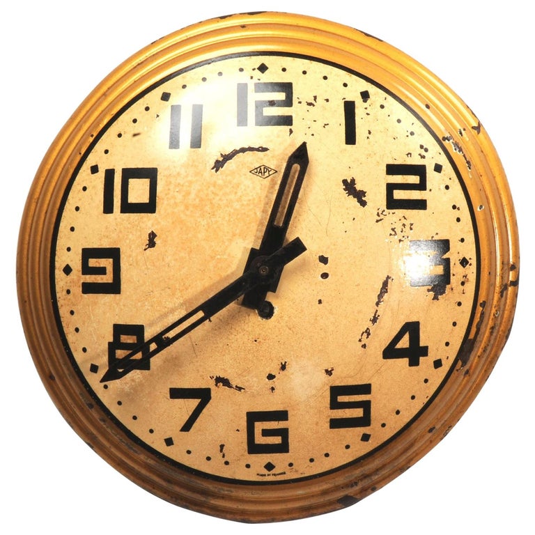 Antique French Clock Dial Face by Japy Freres, Industrial, Fully ...