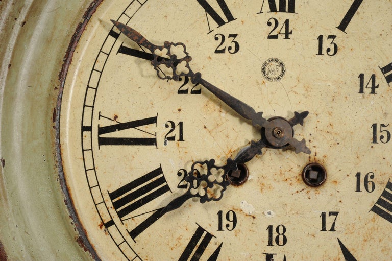 Antique French Clock Dial Face by Japy Frères, Industrial/Railway at ...