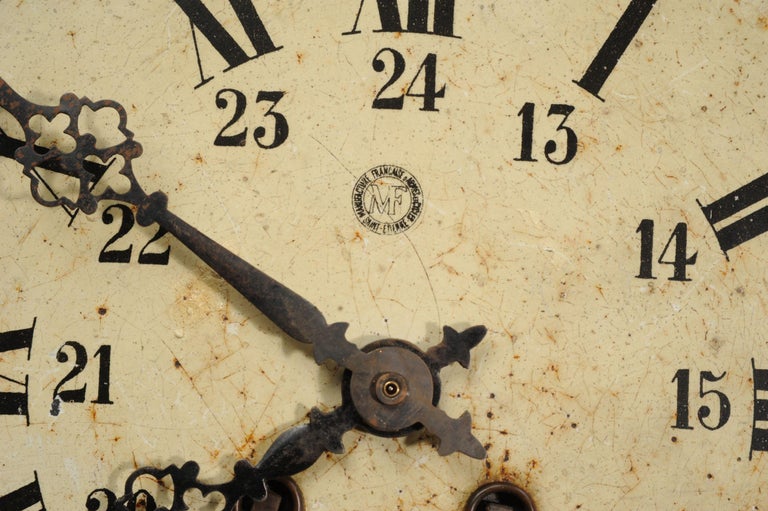 Antique French Clock Dial Face by Japy Frères, Industrial/Railway at ...