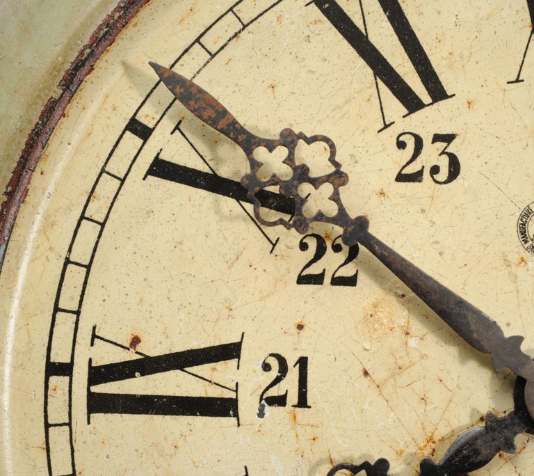 Antique French Clock Dial Face by Japy Frères, Industrial/Railway at ...