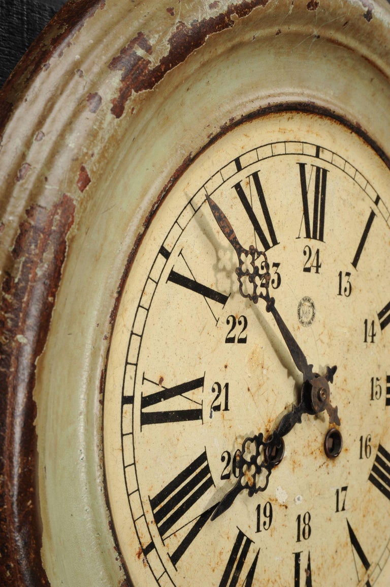 Antique French Clock Dial Face by Japy Frères, Industrial/Railway at ...