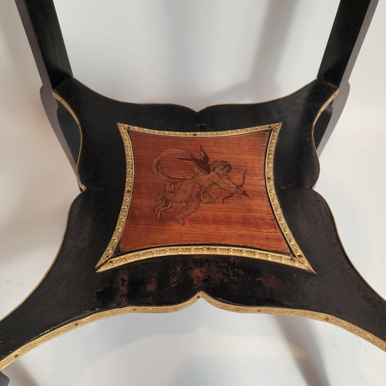 Antique French Clover Shaped Jewelry Table with Inlaid Woods For Sale ...
