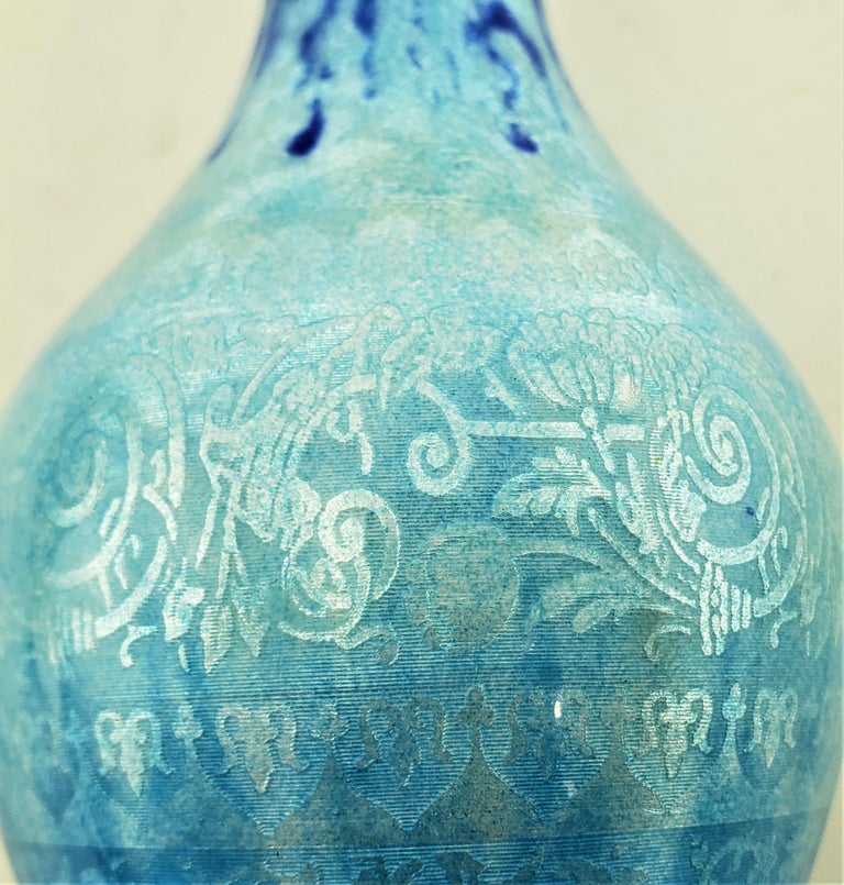Antique French Cobalt Blue Enamelled Vase with Gilt Bronze Pedestal ...