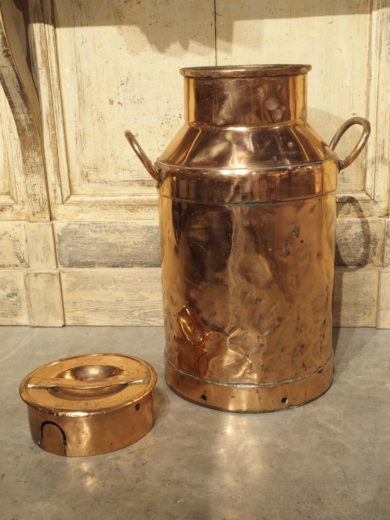 Antique French Copper Milk Container, Late 19th Century at 1stDibs