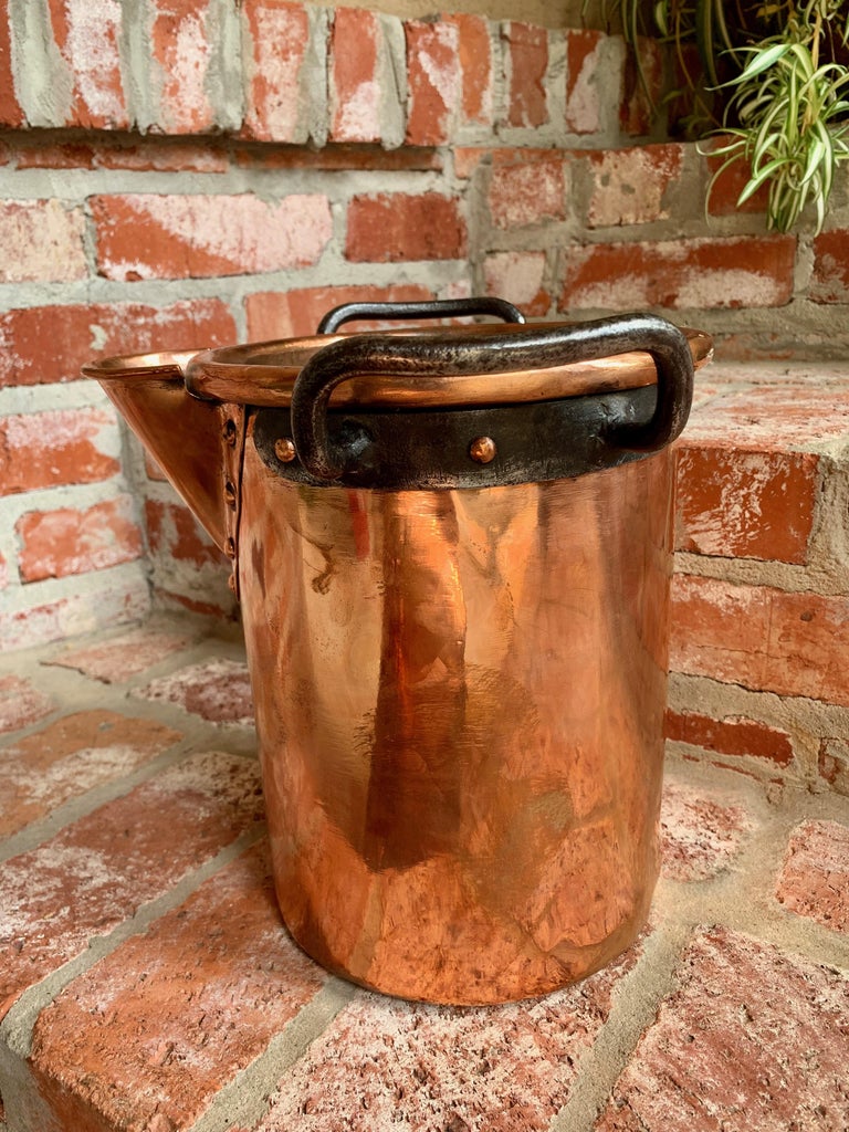 Antique French Copper Vessel Pot Riveted Wine Champagne Bucket 19th ...