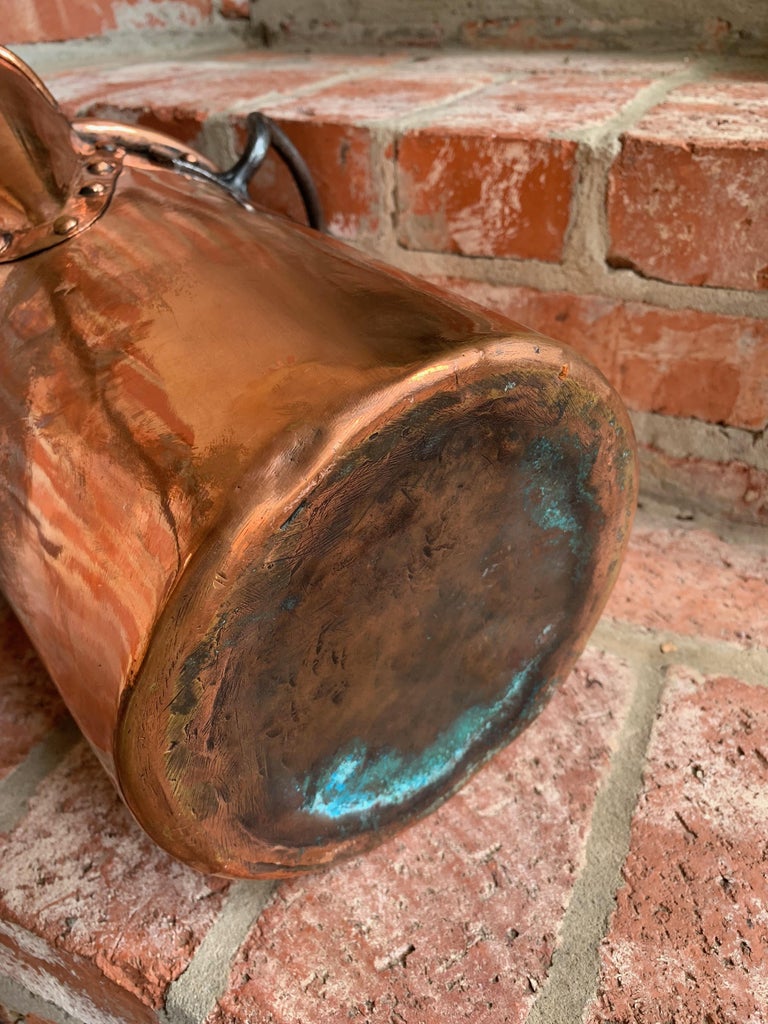 Antique French Copper Vessel Pot Riveted Wine Champagne Bucket 19th ...