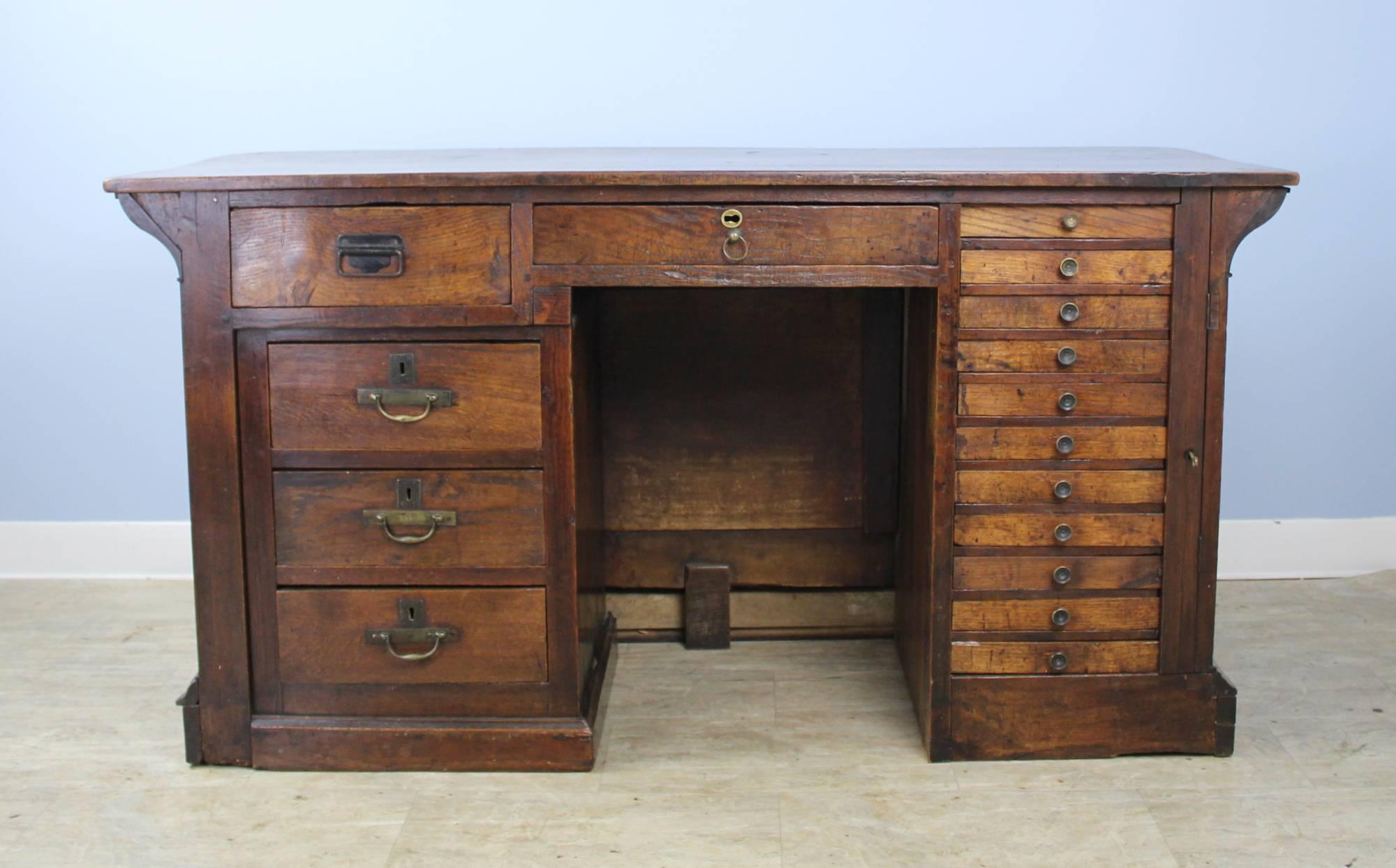 Antique French Counter Desk with Wellington-Style Cabinet at 1stDibs ...