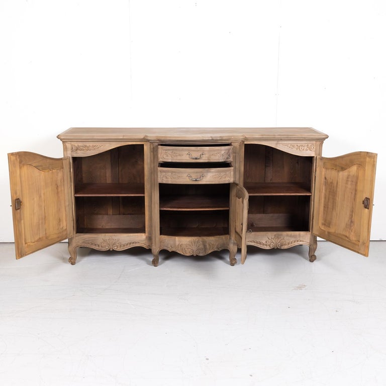 Antique French Country Louis XV Style Bleached Serpentine Front ...