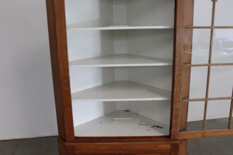 Antique French Country Pine Corner Cabinet, circa 1800's at 1stDibs