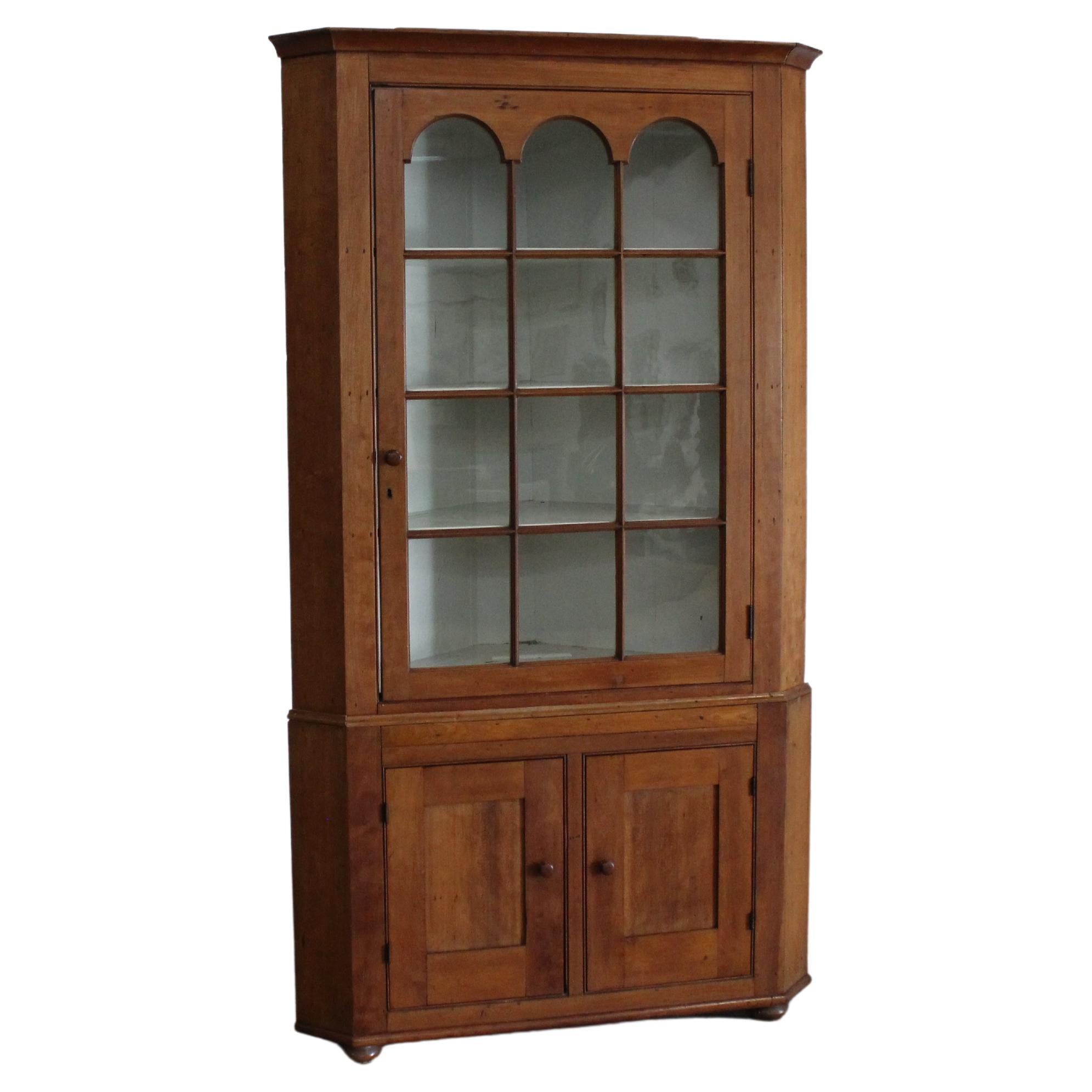 Antique French Country Pine Corner Cabinet, circa 1800's at 1stDibs