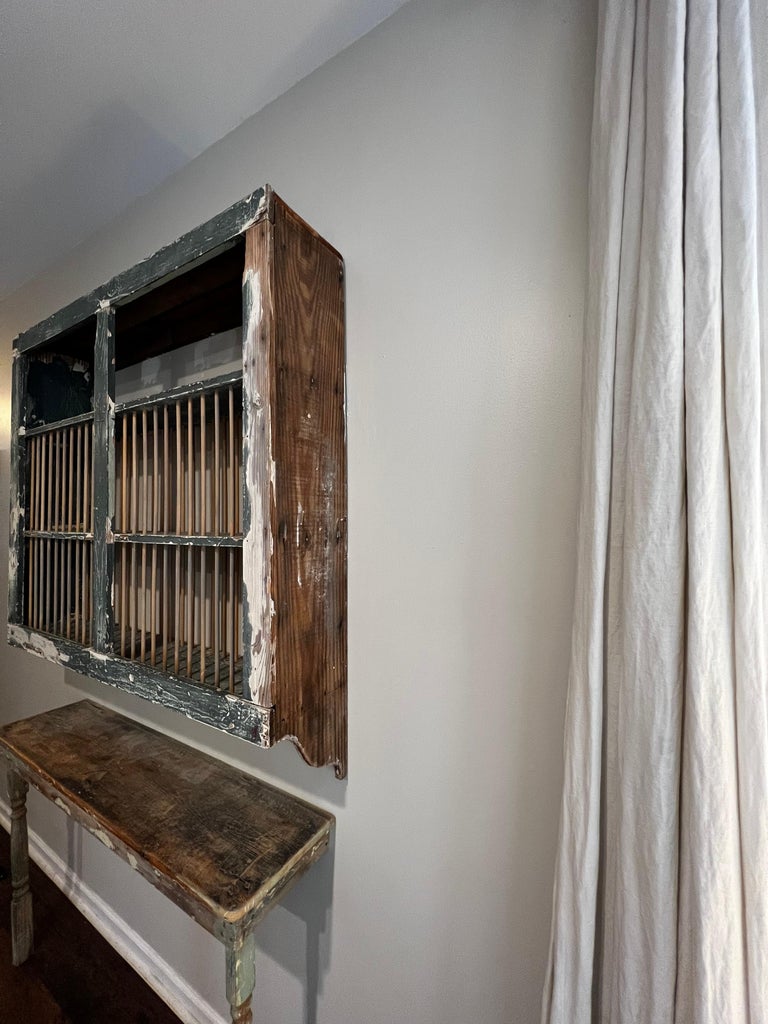 Antique French Country Plate Rack / Cupboard with Base Table, Rustic ...