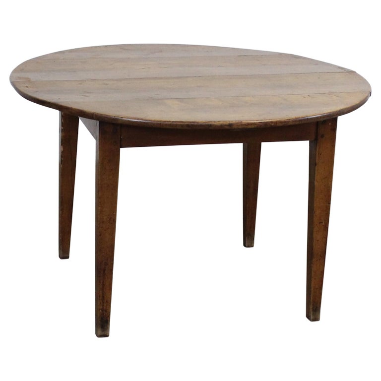 Antique French Country Rustic Round Farm Dining Table at 1stDibs