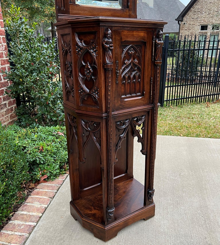 Antique French Credence Cupboard Cabinet Gothic Revival Mirrored Hall ...