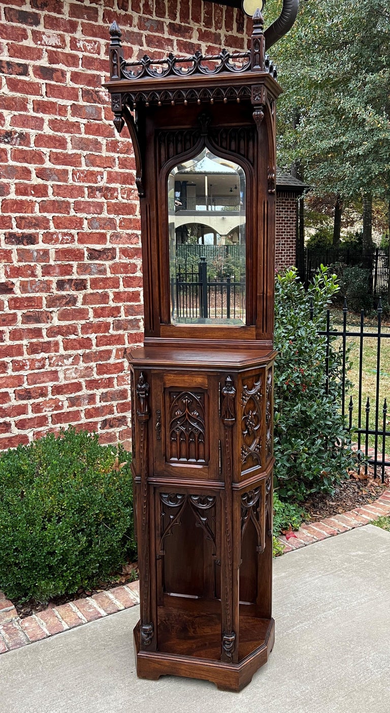 Antique French Credence Cupboard Cabinet Gothic Revival Mirrored Hall ...