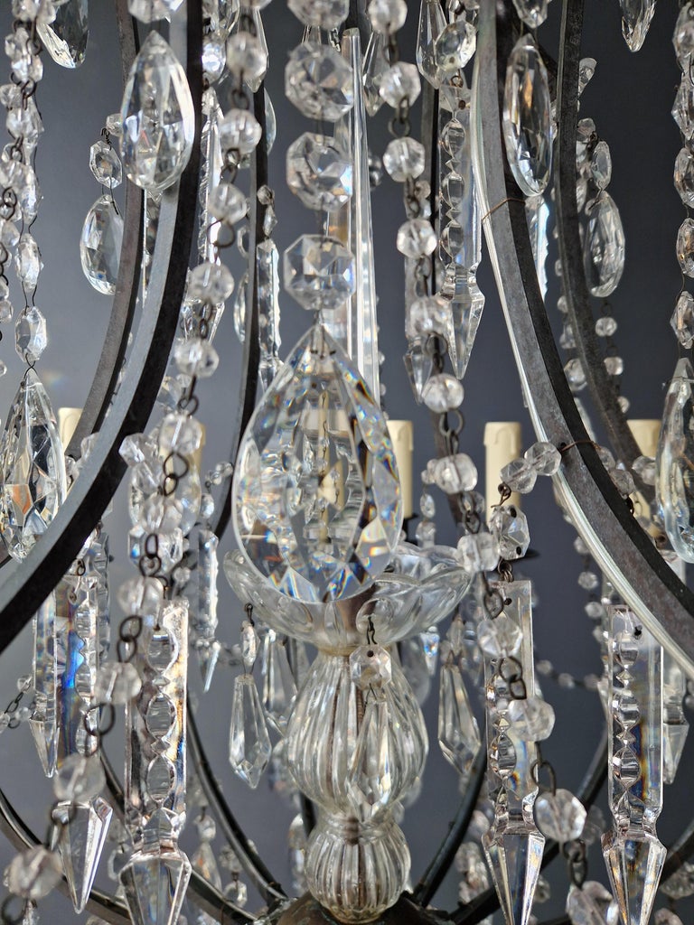 Antique French Crystal Chandelier Ceiling Lamp Lustre Art Nouveau Lamp ...