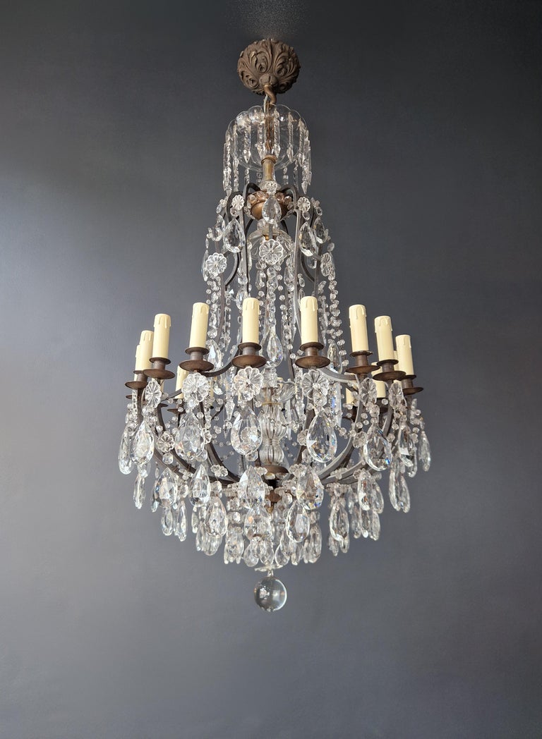 Antique French Crystal Chandelier Ceiling Lamp Lustre Art Nouveau Lamp ...