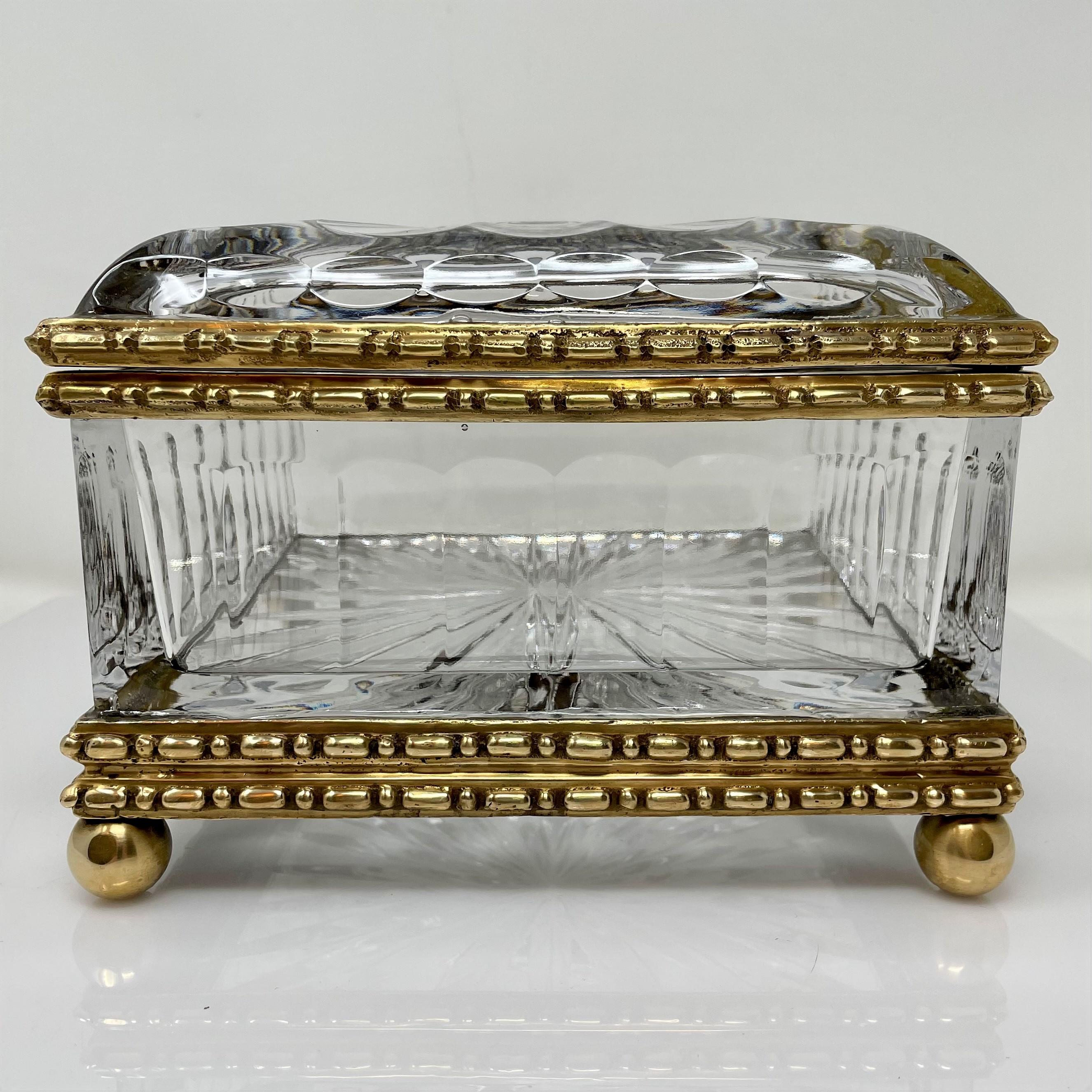 Antique French Cut Crystal and Bronze D' Ore Jewel Box, Circa 1900 at ...