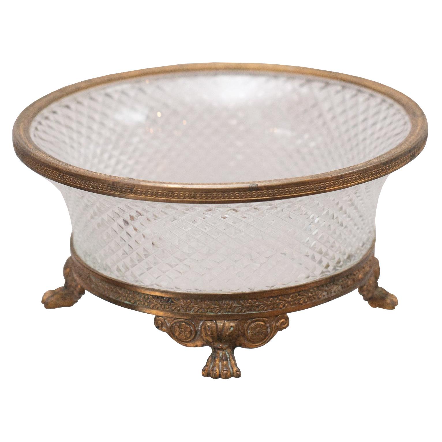Antique French Cut Crystal and Bronze Mount Candy Dish at 1stDibs