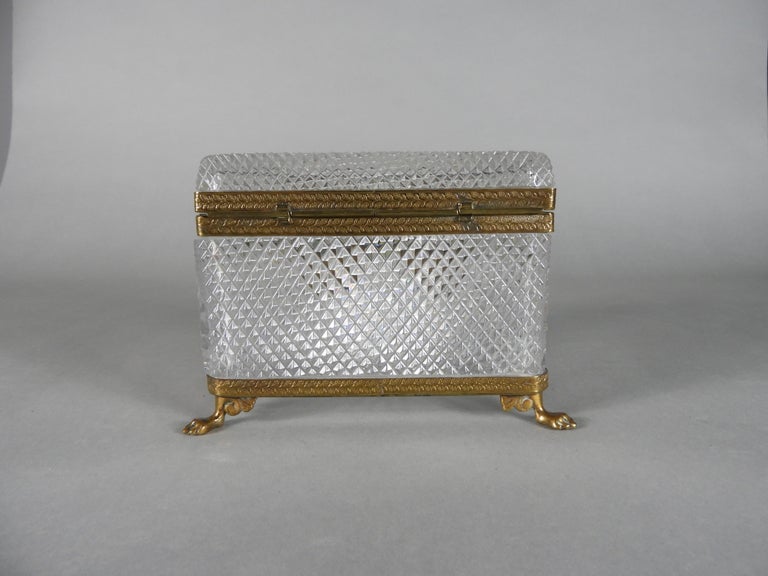 Antique French Cut Lead Crystal Casket at 1stDibs