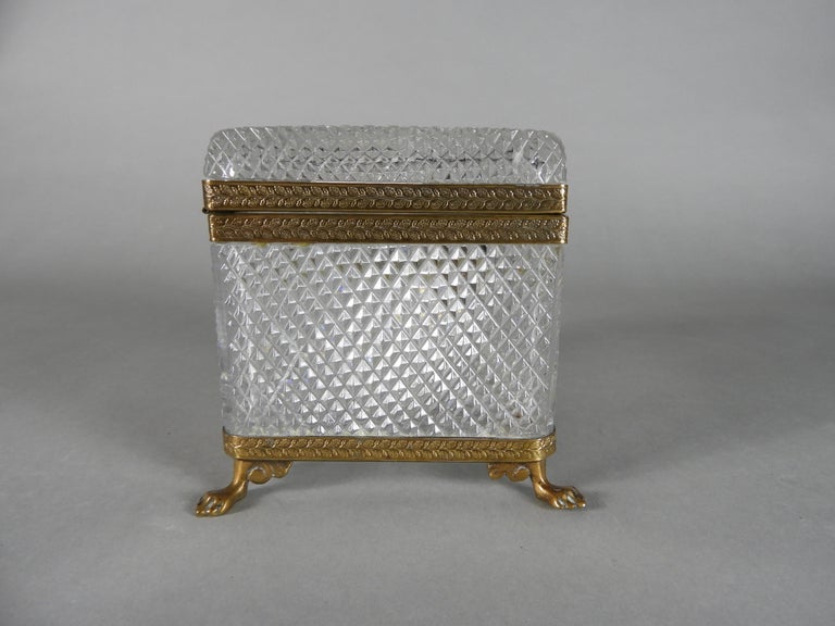 Antique French Cut Lead Crystal Casket at 1stDibs