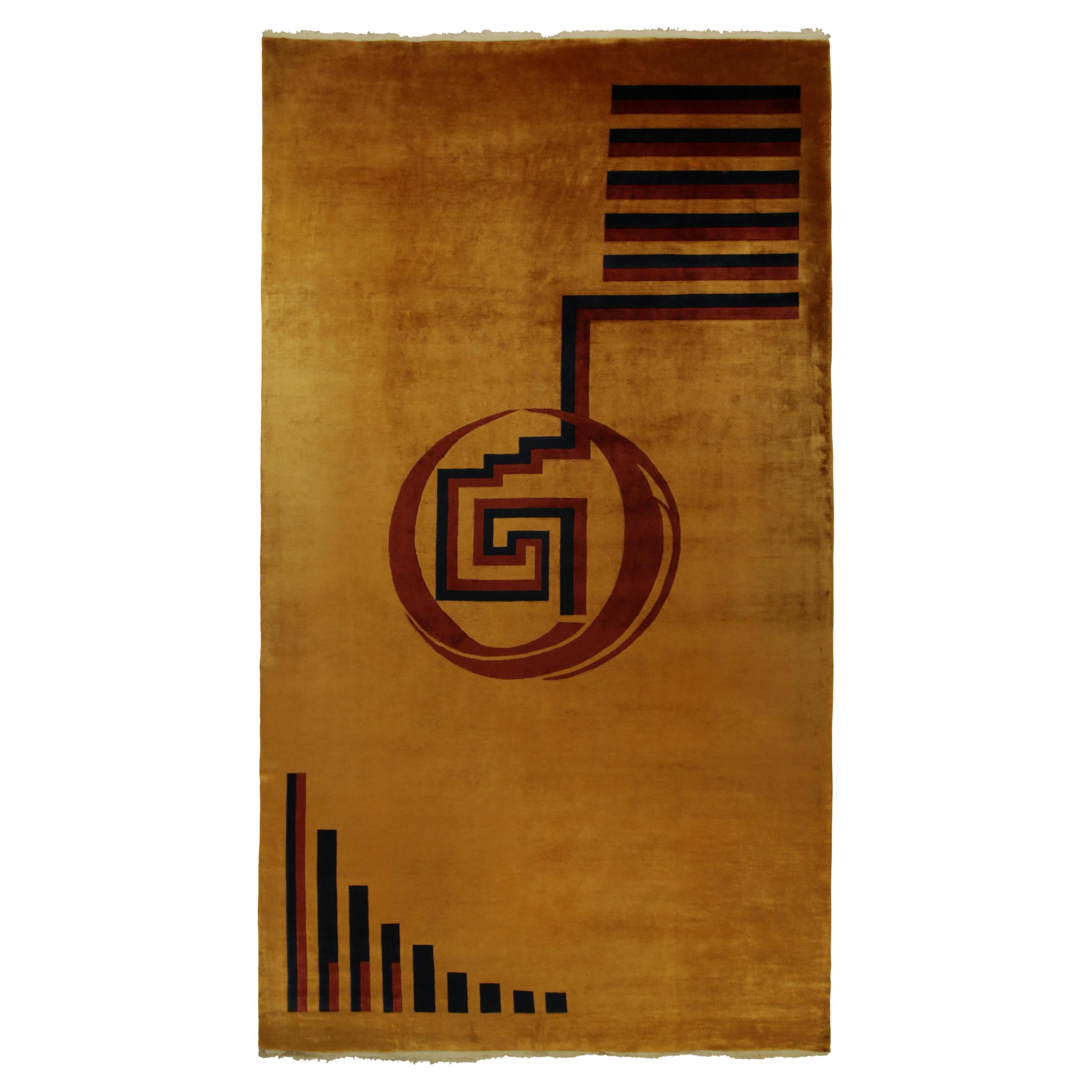 Gold, Red and Green Pattern Rug For Sale at 1stDibs