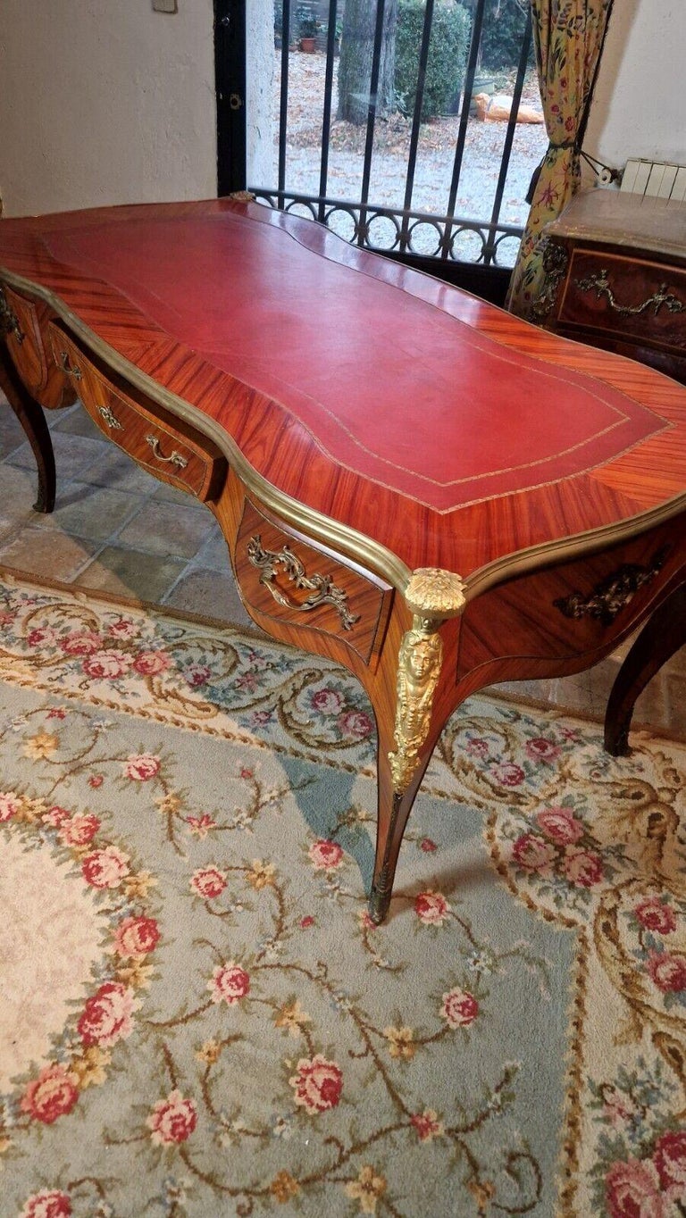 Antique French Desk Louis XV Writing Desk Rococo Style For Sale at 1stDibs