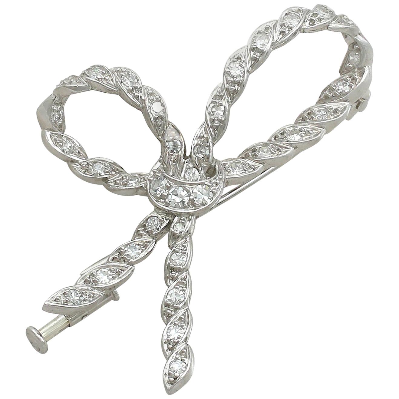 Antique Diamond Bow Brooch at 1stDibs
