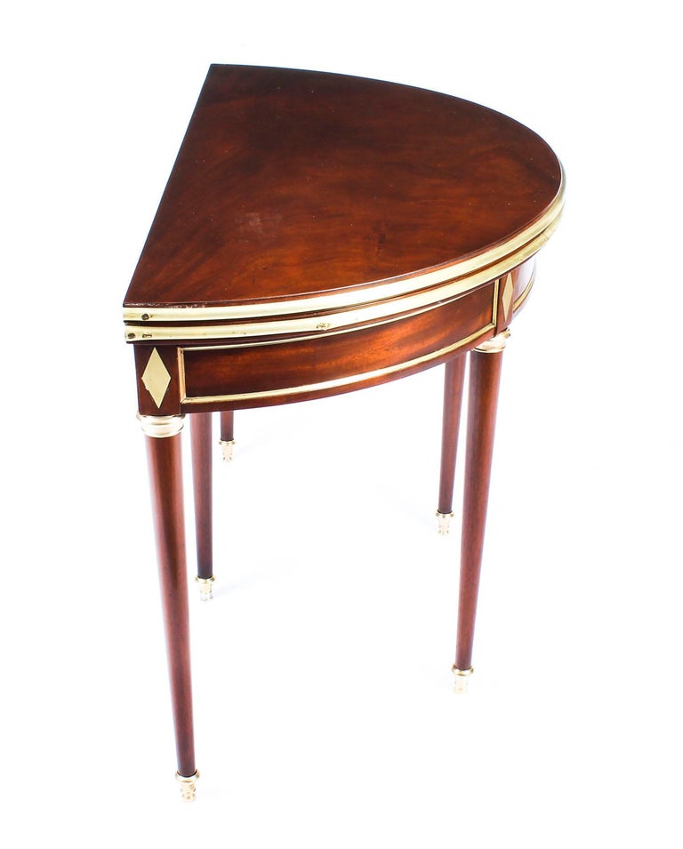 Antique French Directoire Brass Mounted Card Table, Early 19th Century ...