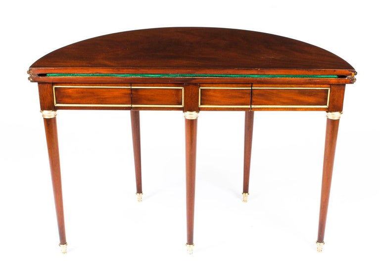 Antique French Directoire Brass Mounted Card Table, Early 19th Century ...