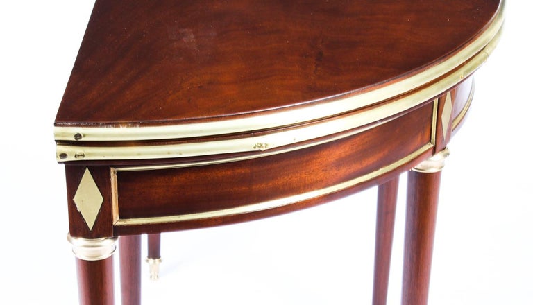 Antique French Directoire Brass Mounted Card Table, Early 19th Century ...