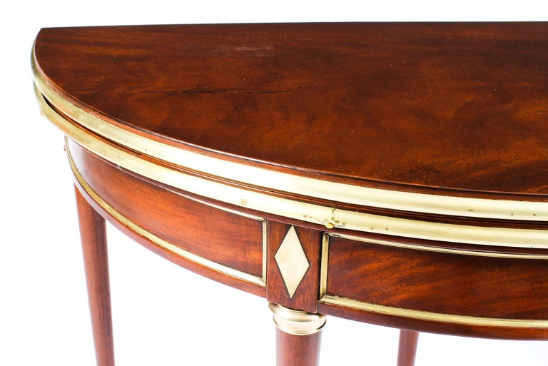 Antique French Directoire Brass Mounted Card Table, Early 19th Century ...