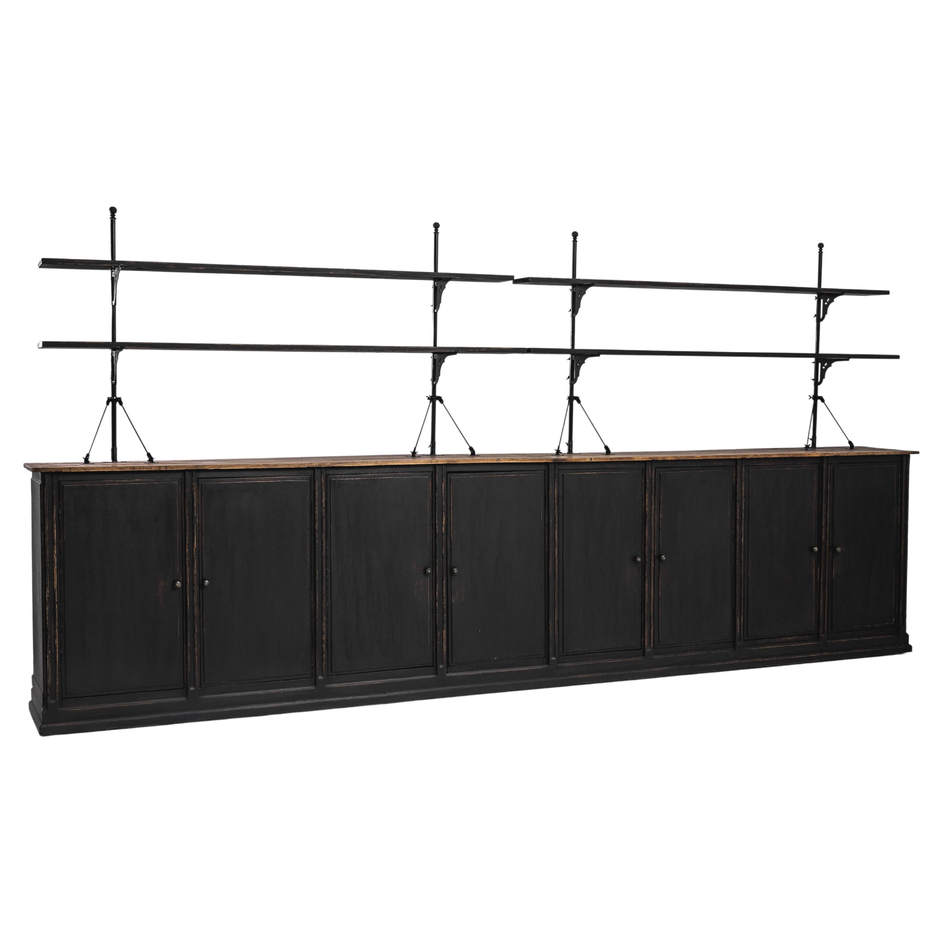 19th Century bamboo display cabinet with oriental panels at 1stDibs