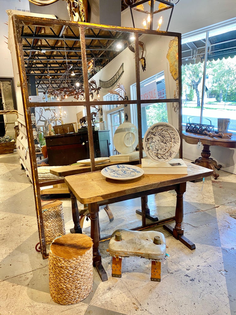 Antique French Distressed Wood Console Table at 1stDibs