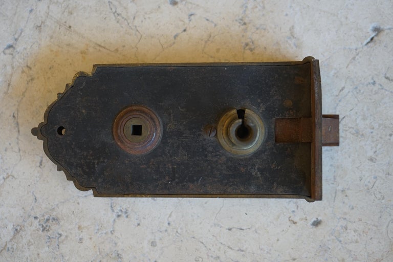 Antique French Door Rim Lock at 1stDibs