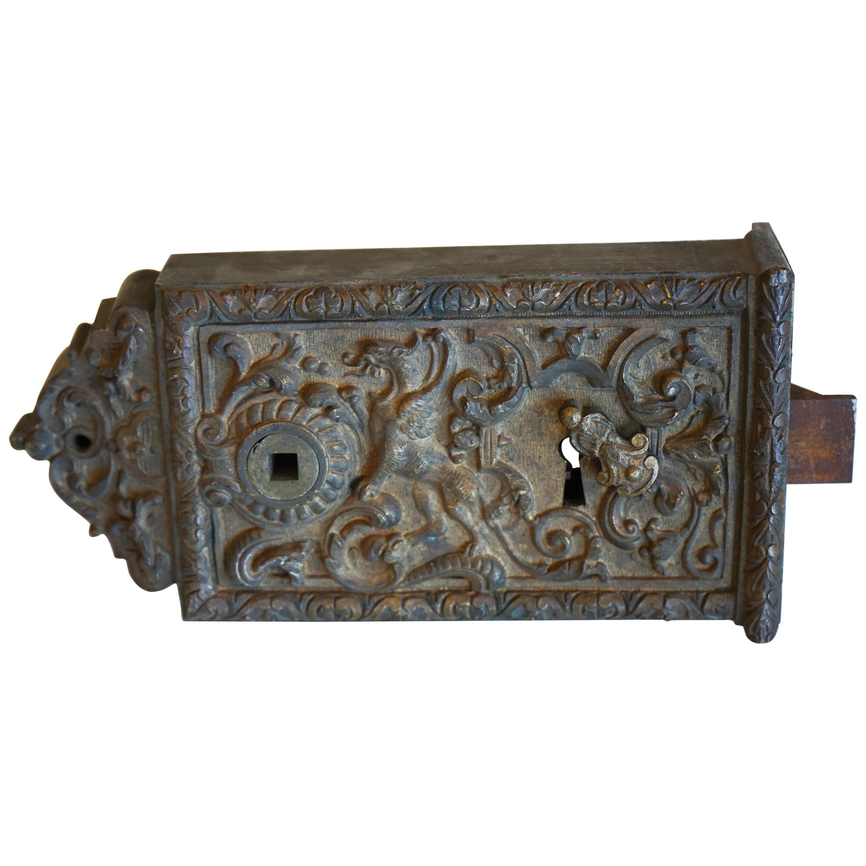 Antique French Door Rim Lock at 1stDibs