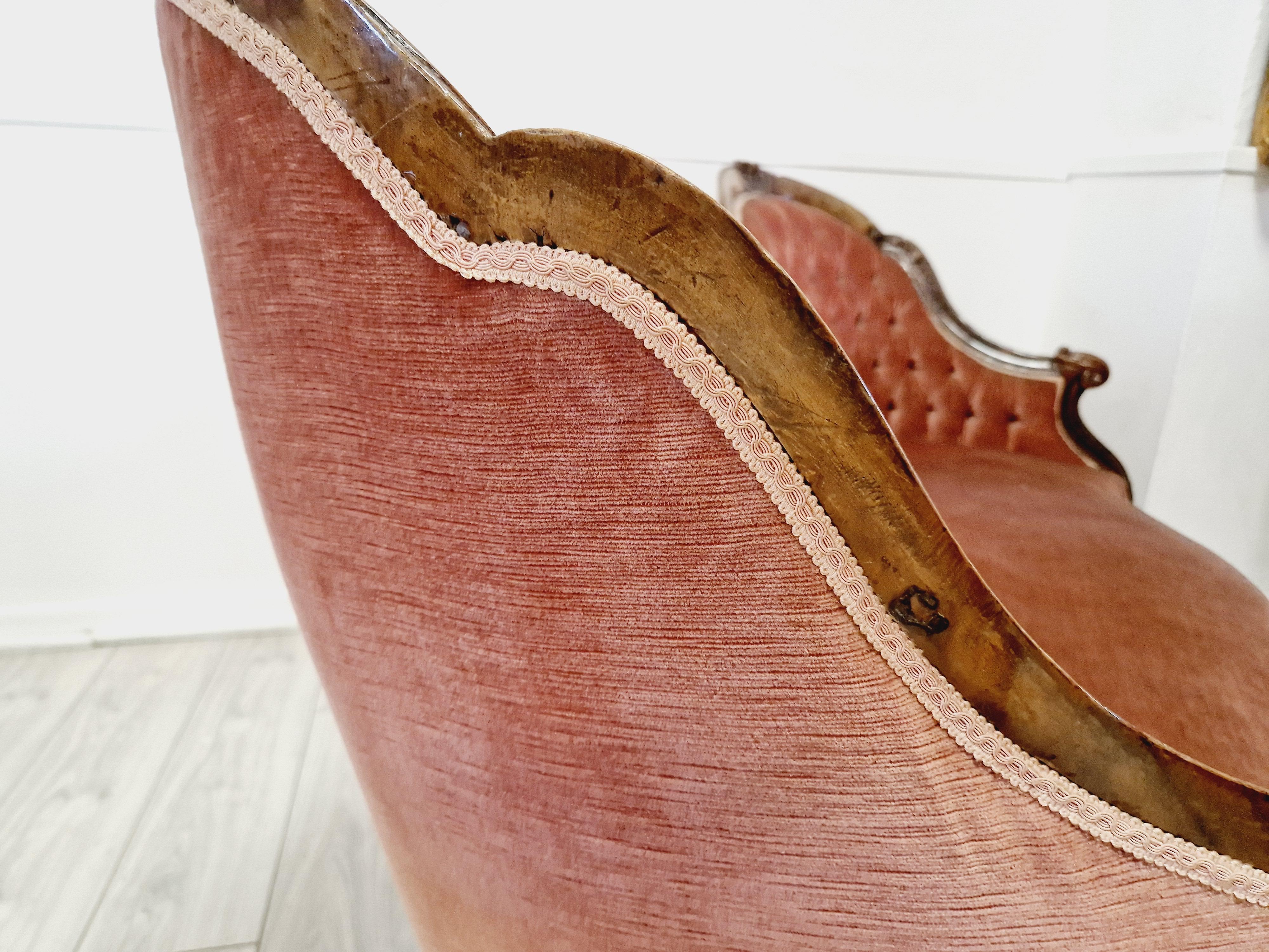 Antique French Double Spoon Sofa at 1stDibs