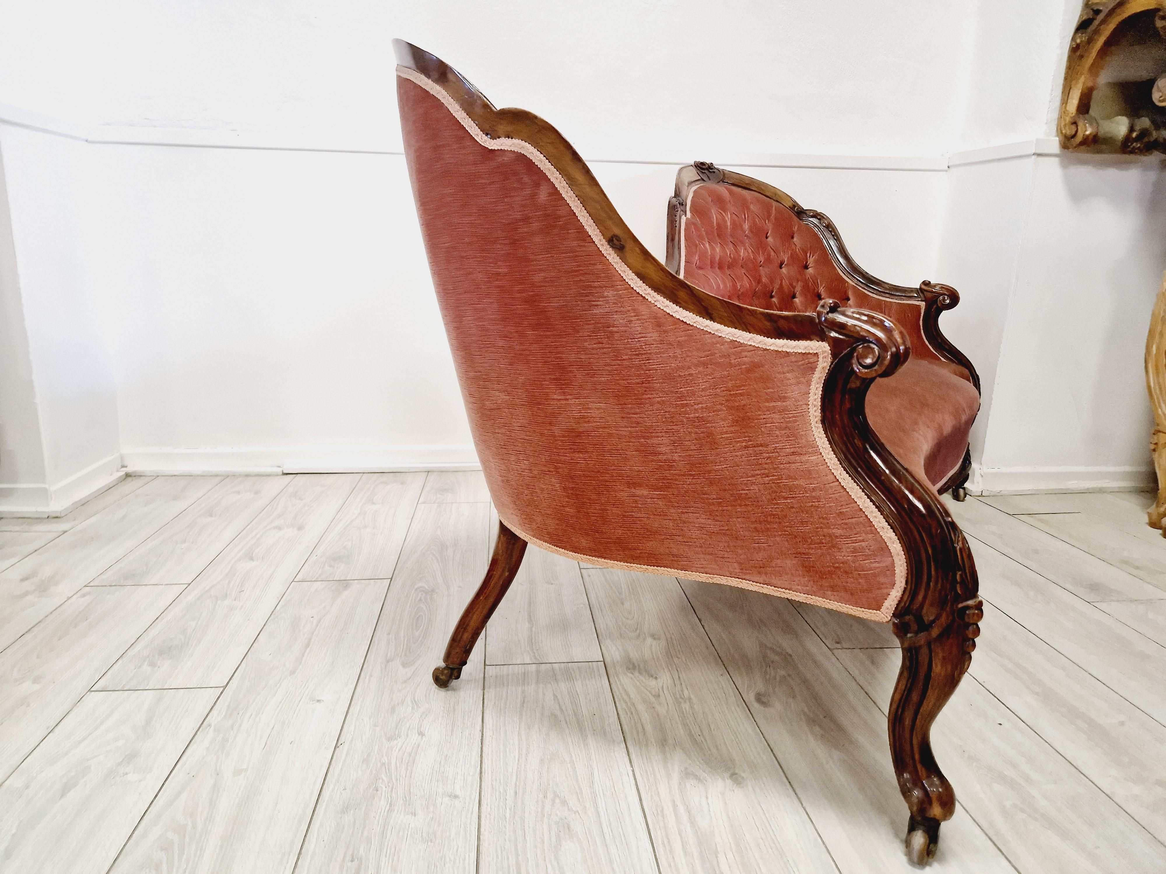 Antique French Double Spoon Sofa at 1stDibs