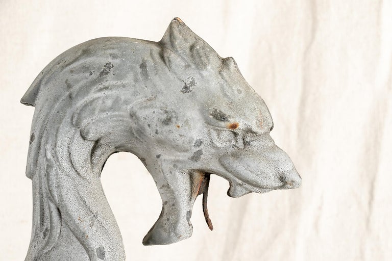 Antique French Dragon Form Zinc Weathervane Element at 1stDibs