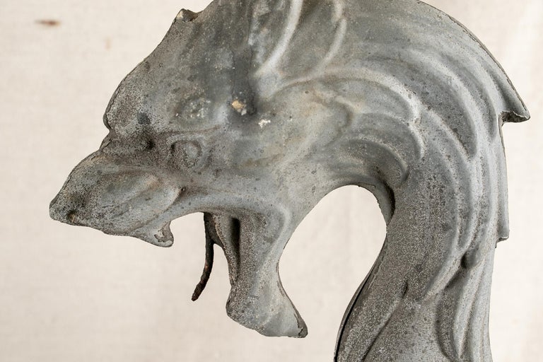 Antique French Dragon Form Zinc Weathervane Element at 1stDibs
