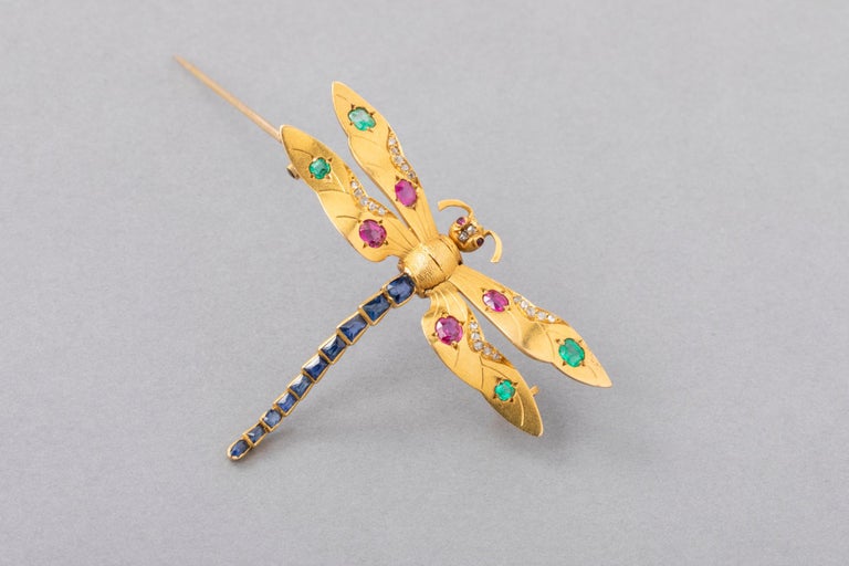 Antique French Dragonfly Brooch at 1stDibs