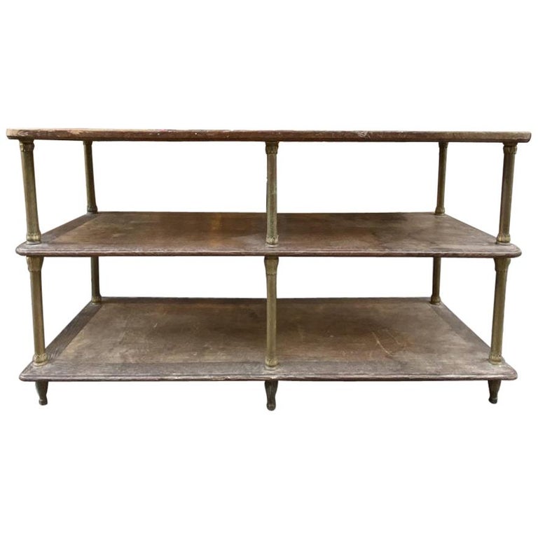 Antique French Drapery Table/Shelving Console, 1900s, France at 1stDibs