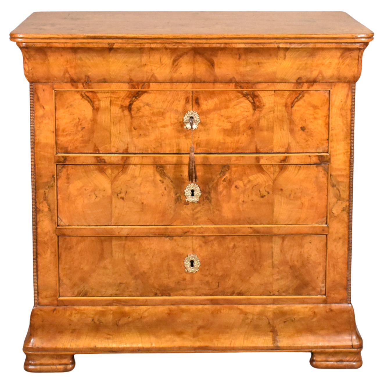 Fine French Louis Philippe Period Walnut Commode, Gorgeous Wood, 19th ...