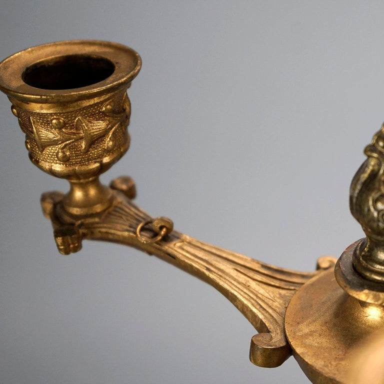 Antique French Empire Gilt Bronze Figural Candlesticks 19th C For Sale ...