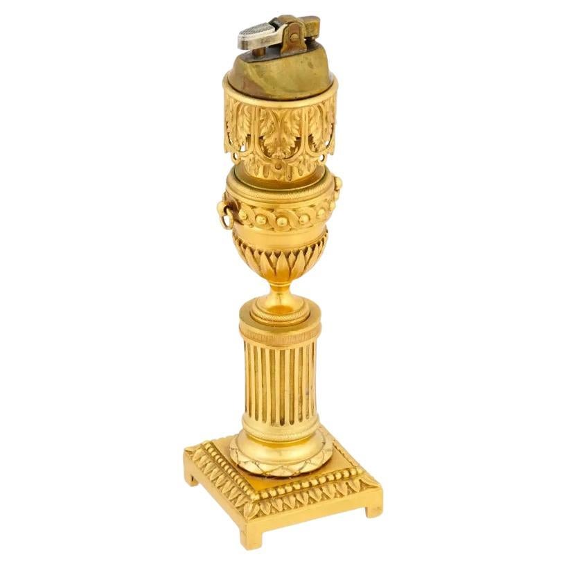 Antique French Empire Gilt Bronze Table Lighter For Sale at 1stDibs