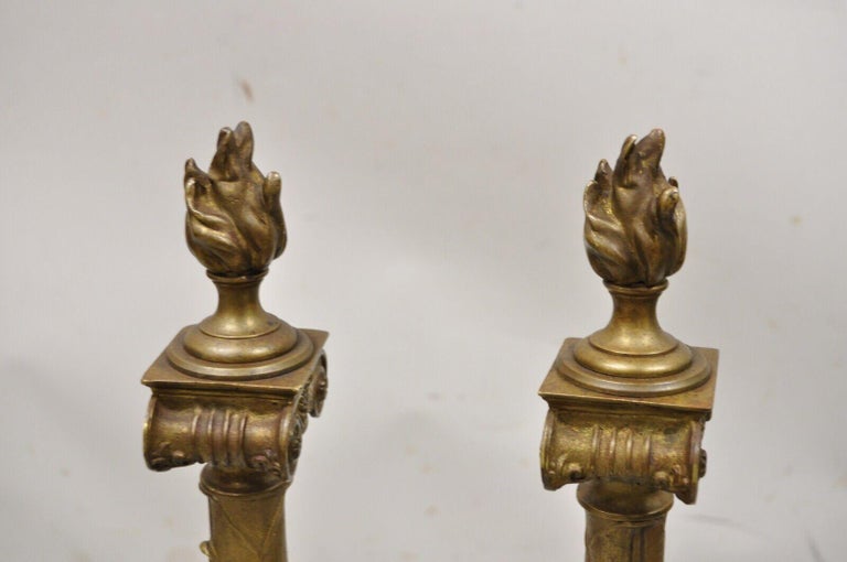Antique French Empire Renaissance Style Torch Flame Finial Bronze ...