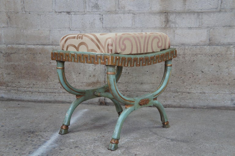 Antique French Empire x Bench Seat Footrest Stool Ottoman Vanity Boho ...