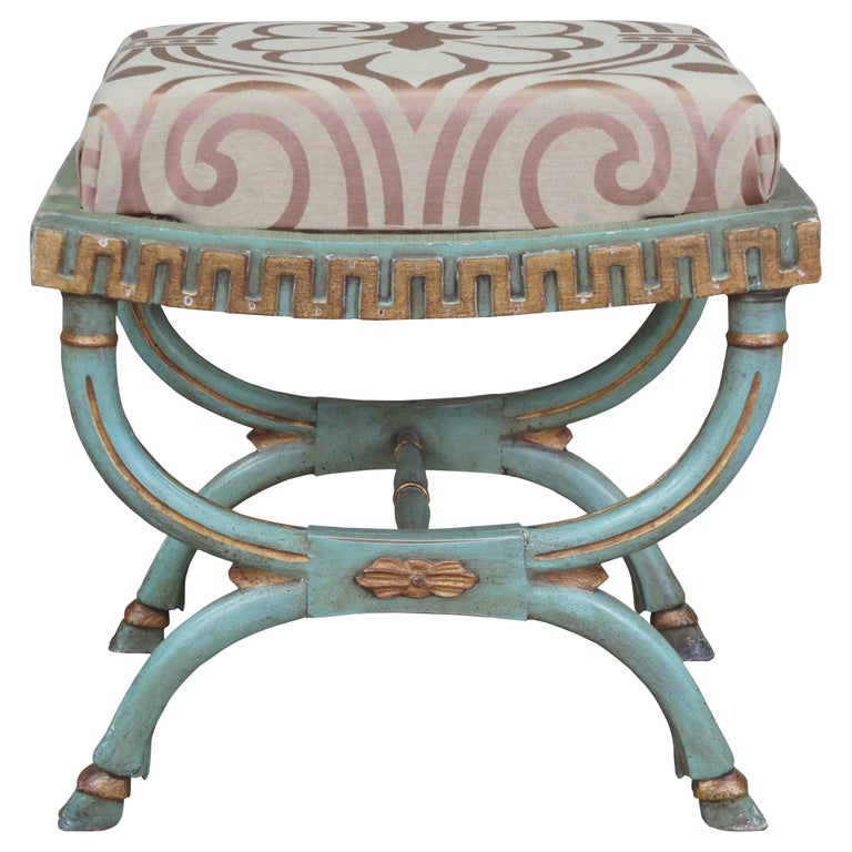 Antique French Empire x Bench Seat Footrest Stool Ottoman Vanity Boho ...