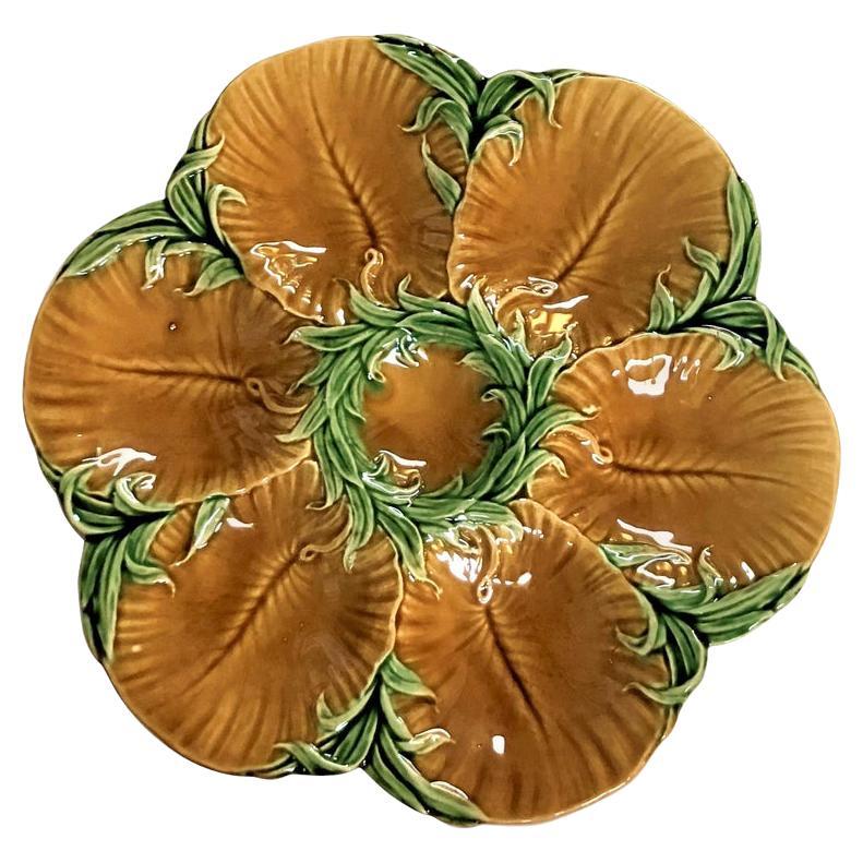 Antique French Faience Art Nouveau Oyster Plate by "Luneville", circa ...