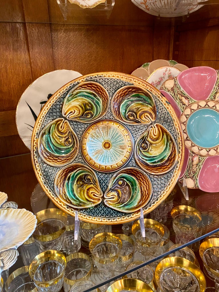 Antique French Faience Palissy Porcelain Fish-Head Oyster Plate, circa ...