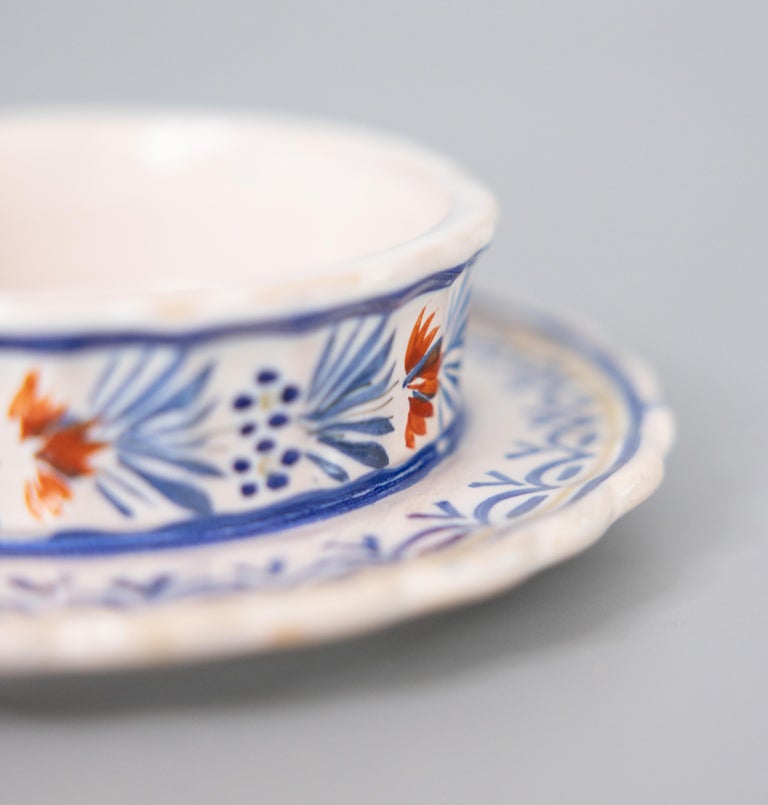 Antique French Faience Quimper Lidded Butter Bowl Dish circa 1920 For ...